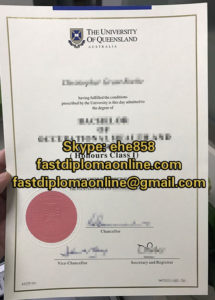 Realistic University of Queensland degree certificate sample - FastDiplomasOnline.com